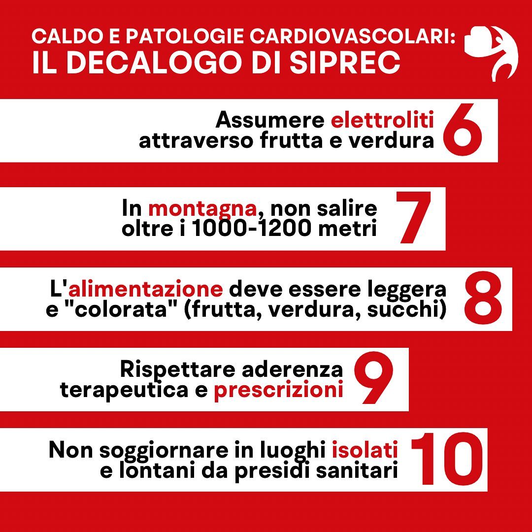 Il decalogo SIPREC per affrontare una stagione estiva particolarmente ...